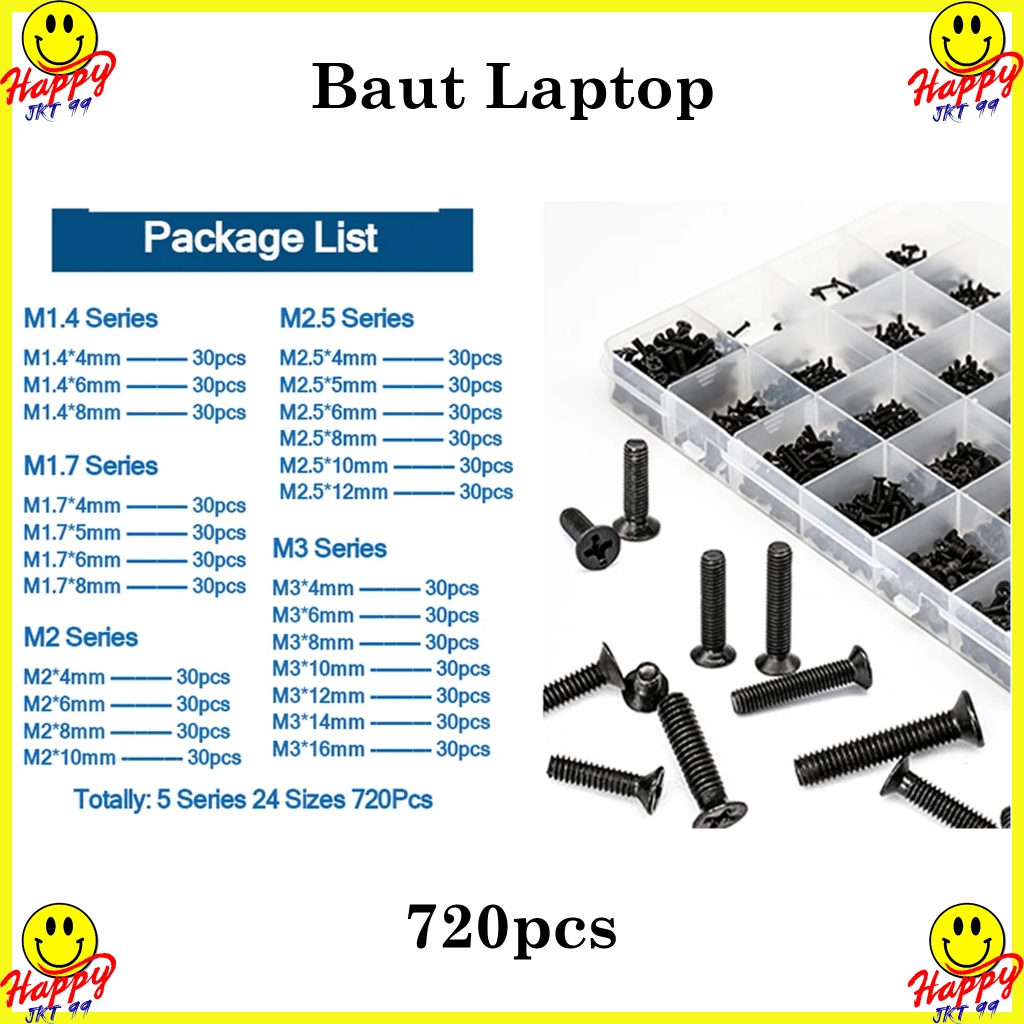 Jual BAUT LAPTOP NOTEBOOK NETBOOK 720PCS SET SEKRUP SKRUP ASUS ACER ...
