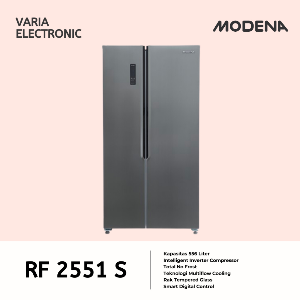 Jual Kulkas 2 Pintu Side By Side MODENA RF 2551 S | Shopee Indonesia