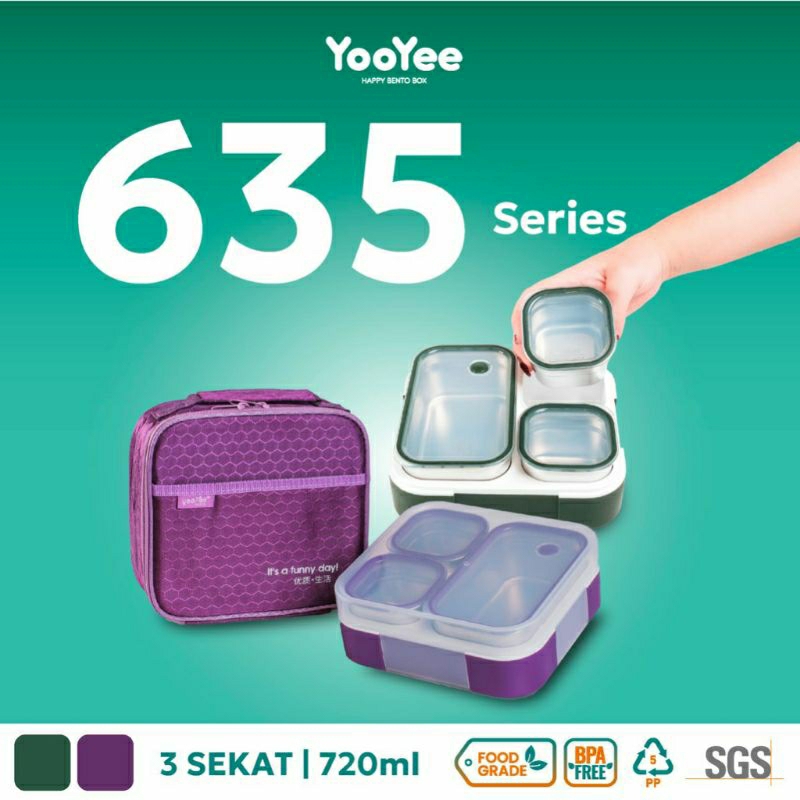 Jual YOOYEE - Kotak Makan Stainless 3 Sekat (#635) + Tas | Shopee Indonesia