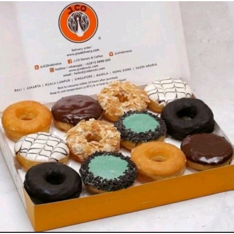 Jual Donut jco besar 1lusin isi 12 + paper bag siap kirim gosend ...