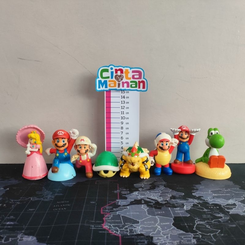 Jual A096 Set figure mario super mario bros vintage musuh mario kura ...