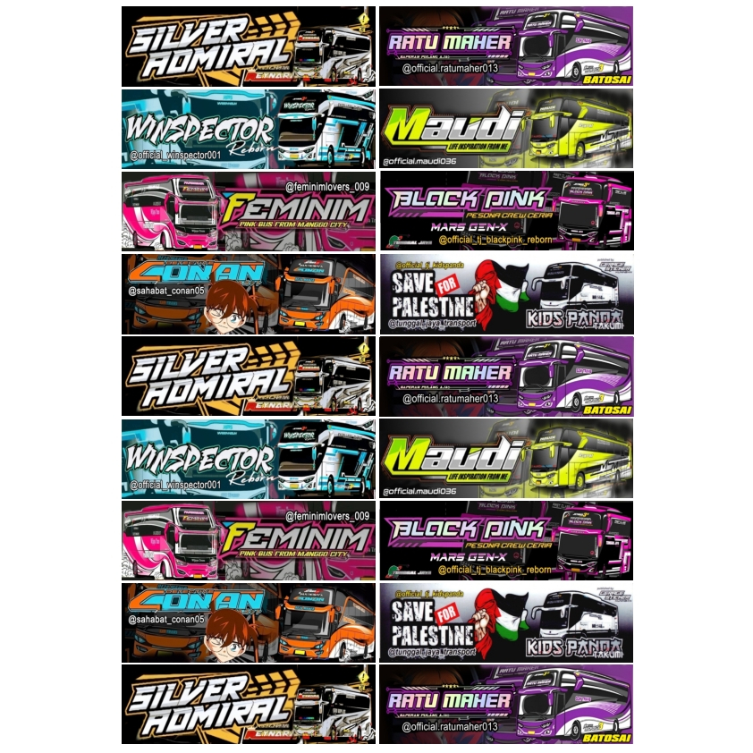 Jual STIKER BUS BASURI | STIKER BUS TELOLET PANJANG + Potong GAMBAR ...