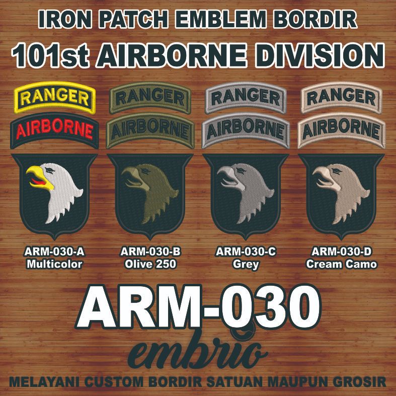 Jual ARM-030 Patch 101st AIRBORNE DIVISION Screaming Eagles RANGER OCP ...
