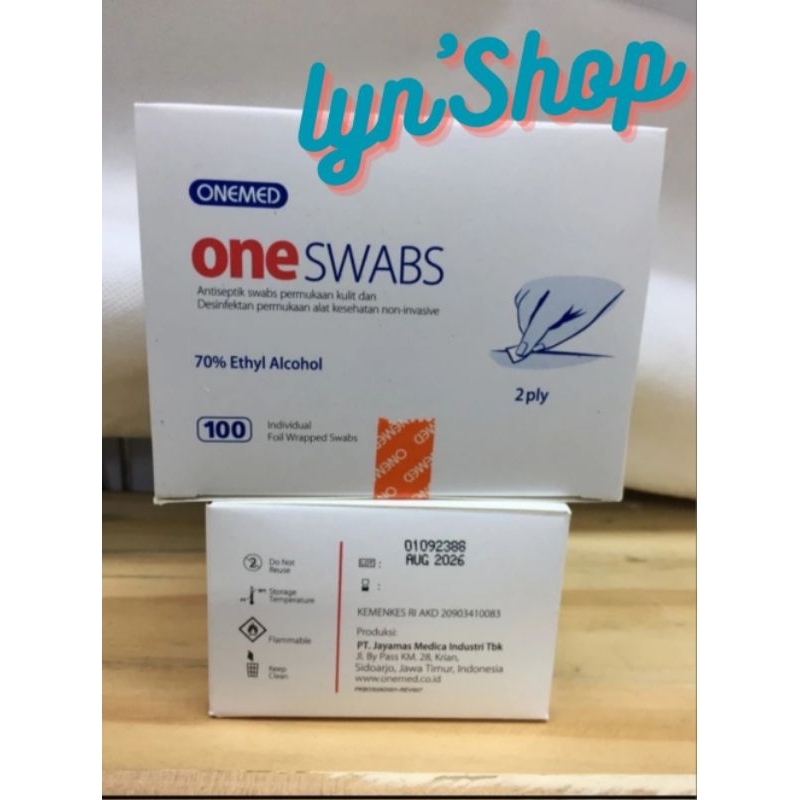 Jual Alkohol swab One swab tissue tisu alkohol per box isi 100pcs ...