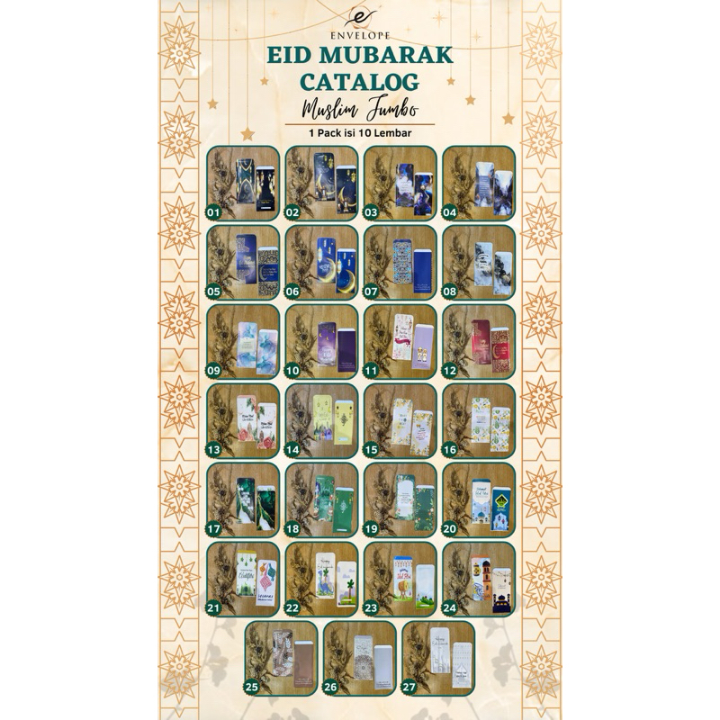 Jual AMPLOP LEBARAN / IDUL FITRI MOTIF MUSLIM JUMBO ISI 100 LEMBAR ...