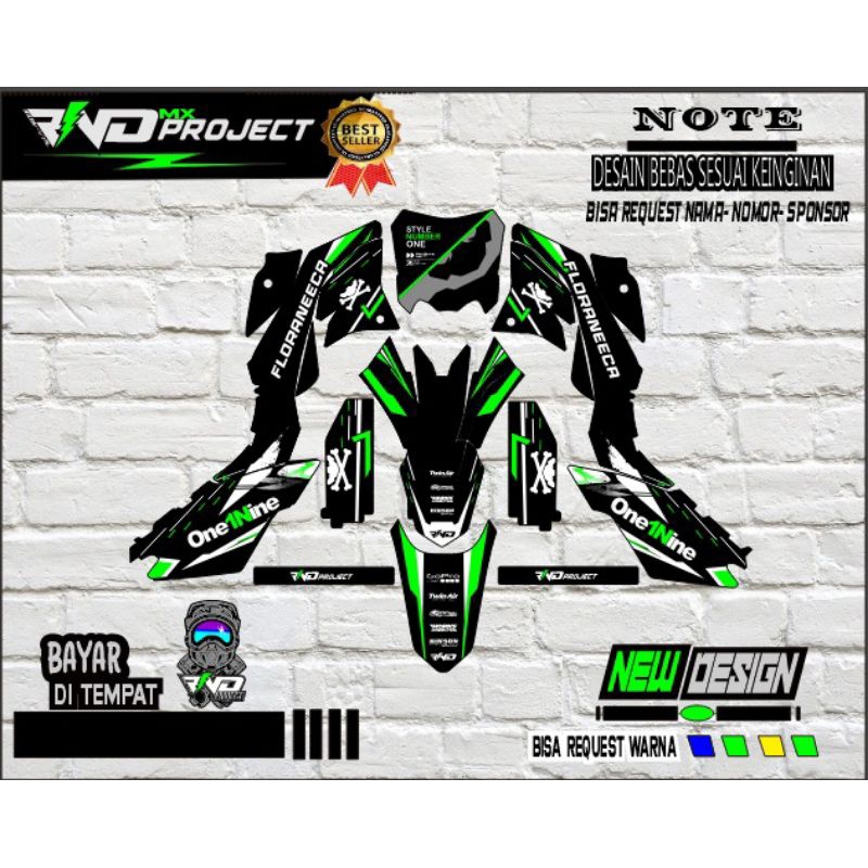 Jual DECAL STICKER KLX D-Tracker fullbody bisa custom nama dan nomor ...