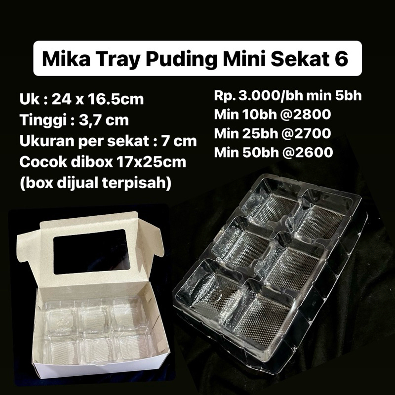 Jual Mika Tray Puding Mini Sekat 6 muat di box 17x25 lubang 7x7cm ...