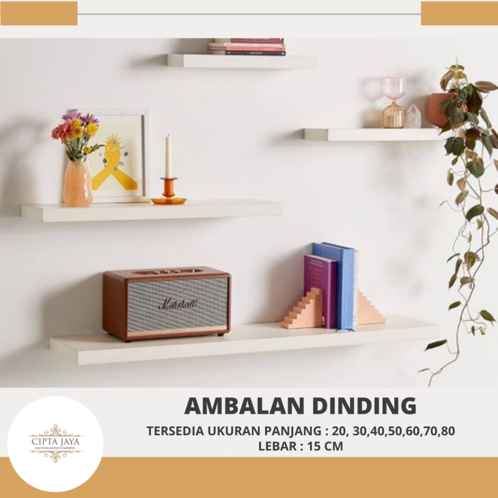 Jual Cipta Jaya - Rak Ambalan Dinding Lebar 15 cm Ukuran 20 30 40 50 60 ...