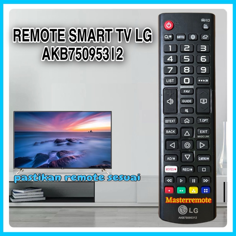Jual REMOT REMOTE TV LG SMART TV LG AKB75095312 HIGH QUALITY | Shopee ...