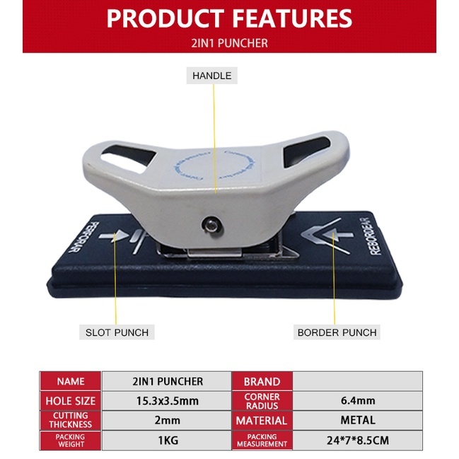 Jual Alat Pelubang Kartu ID PVC 2 in 1 [Sudut, Persegi Panjang] Alat ...