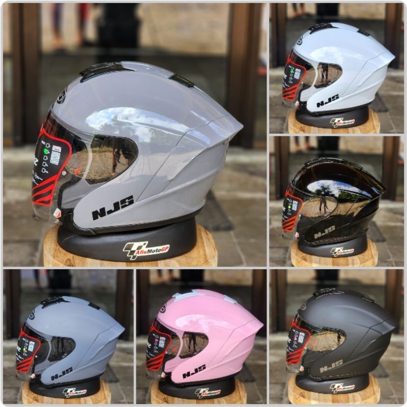 Jual helm NJS KAIROZ ORIGINAL white glossy NJS black glossy hitam ...