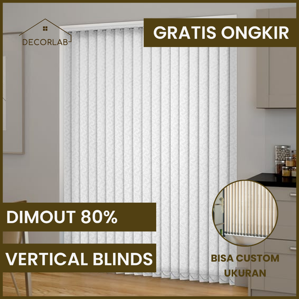 Jual Vertical Blinds Dimout 80% - Tirai Gulung / Tirai Jendela - Gorden Gulung - CUSTOM UKURAN ...