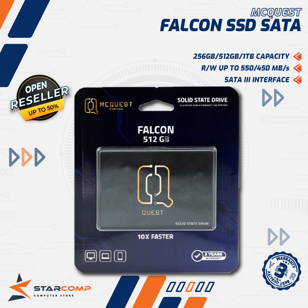 Jual McQuest Digital Falcon 256GB 512GB 1TB SATA SSD 2.5" SATA III ...