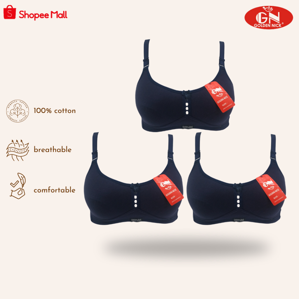 Jual Golden Nick - ( ISI 3 ) K372 Bra Sport Busa Tipis Tanpa Kawat Anti Kanker BH Golden Nick ...