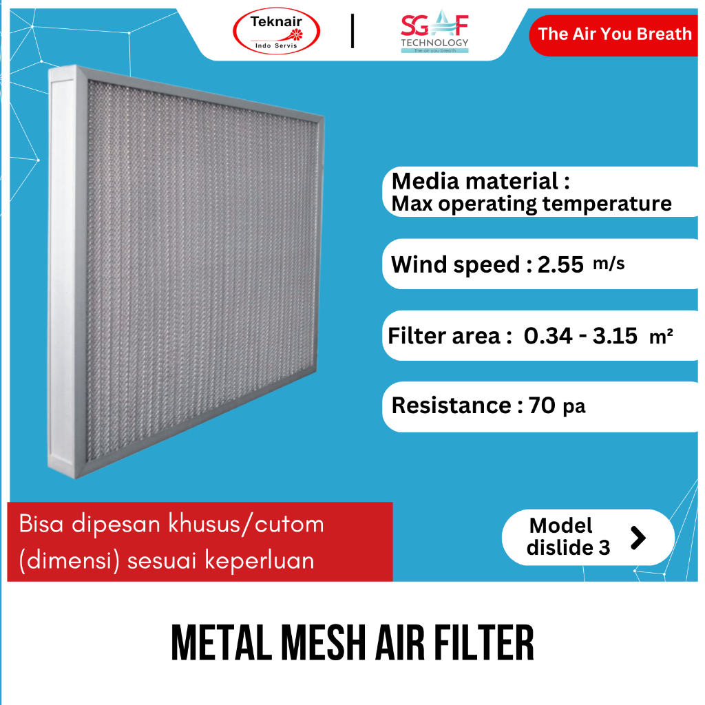 Jual Metal mesh air HEPA filter - Penyaring Udara Ruangan dan Filter ...