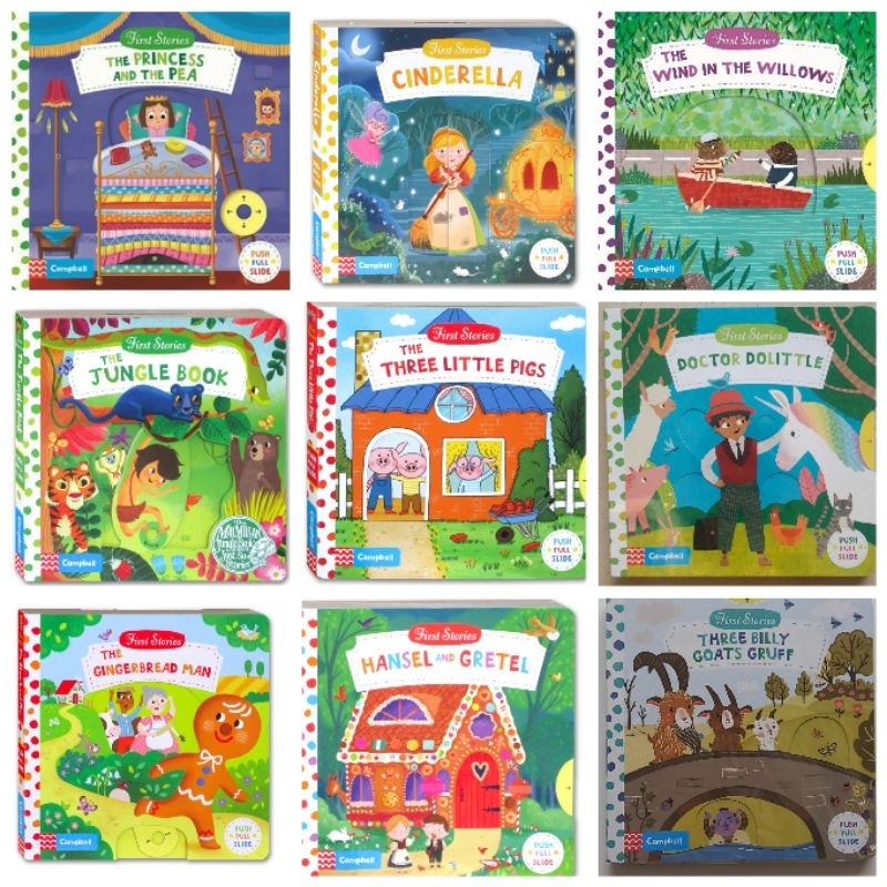 Jual First Stories - Push Pull Slide Board Book Campbell | Shopee Indonesia