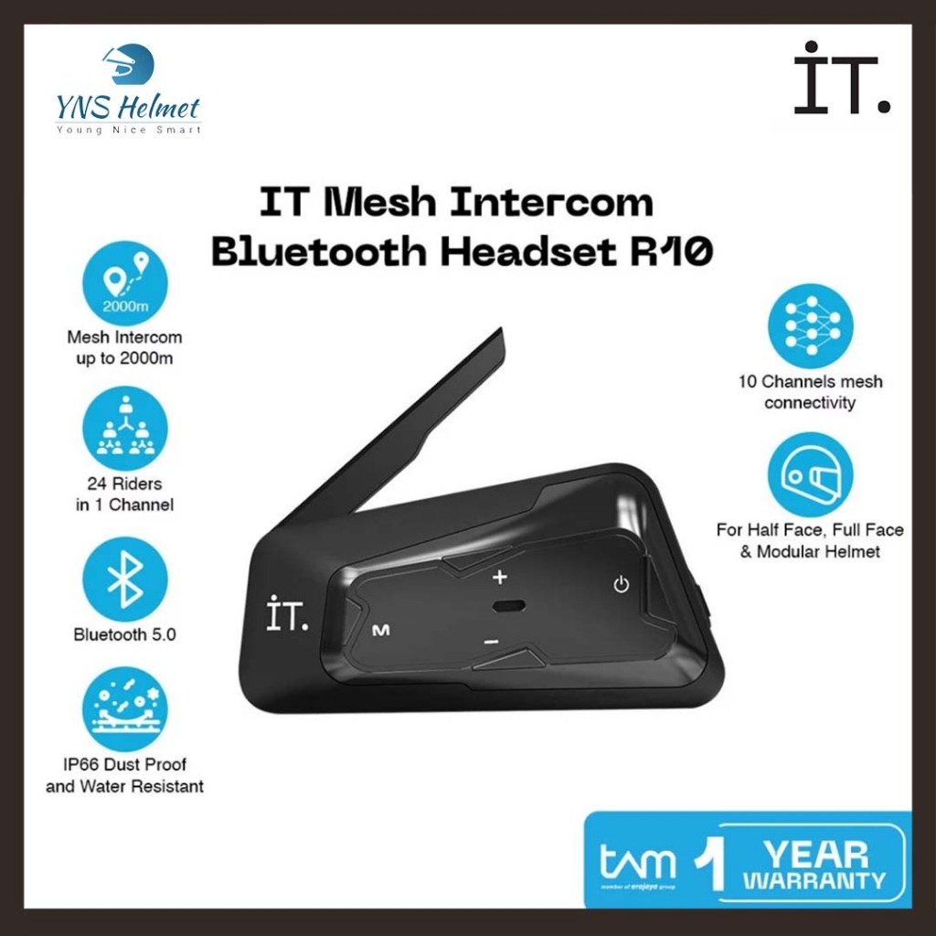 Jual Intercom IT R10 Mesh Bluetooth Helm | Shopee Indonesia