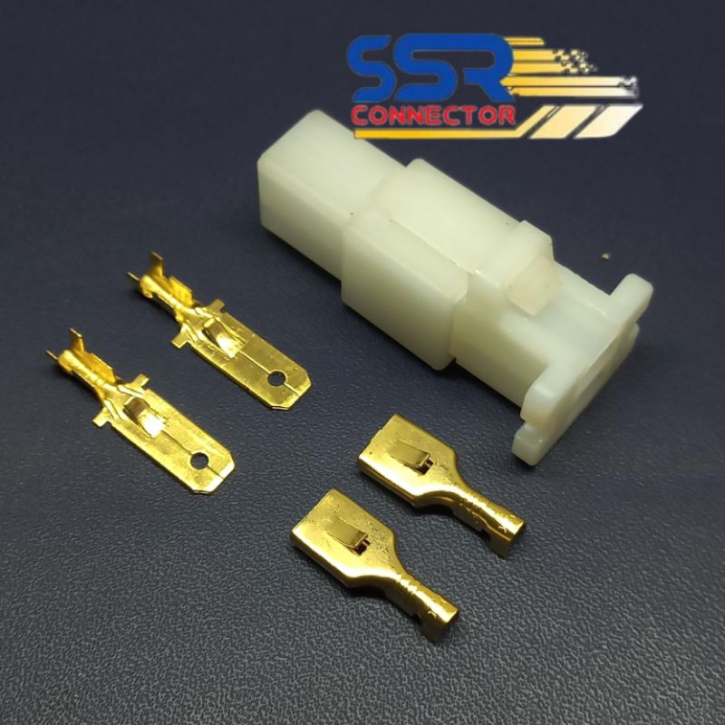 Jual SOKET SAMBUNG PIN 2 BESAR SET KONEKTOR CONNECTOR MALE FEMALE ...