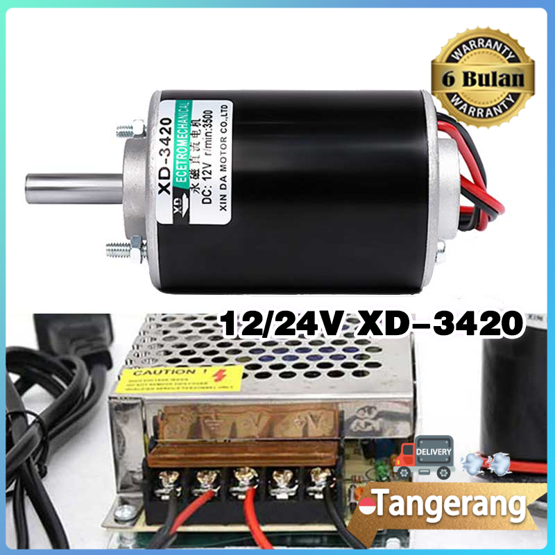 Jual Dinamo Motor DC 12v/24v XD-3420 30W High Speed Motor Regular High ...