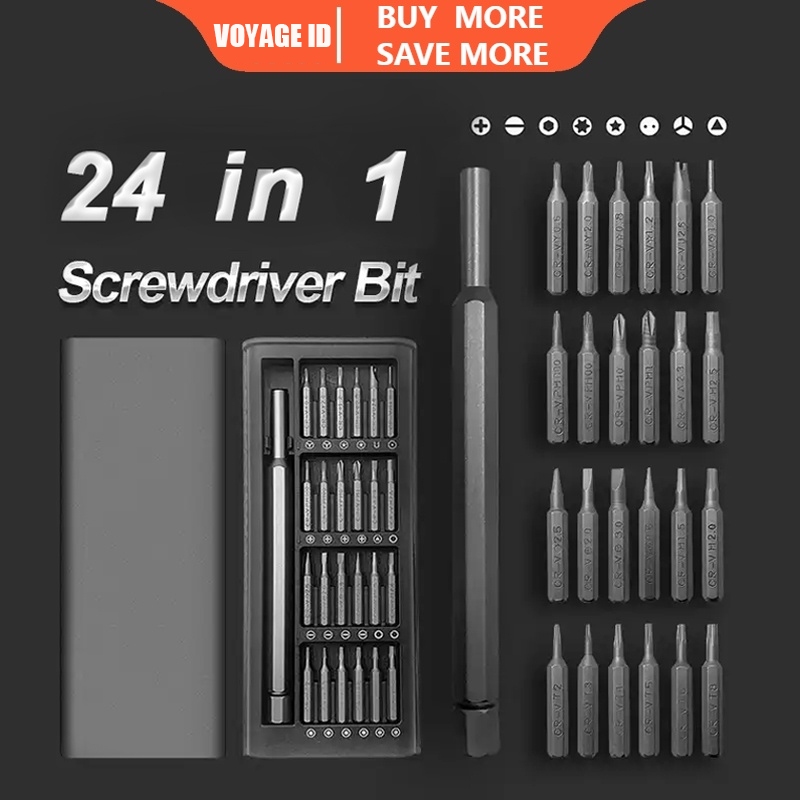 Jual Obeng set 24in1 obeng magnet multifungsi isi 24 screwdriver set 24 ...