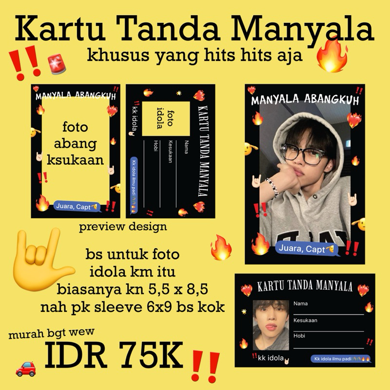 Jual Kartu Tanda Manyala PC Holder jamet | Shopee Indonesia