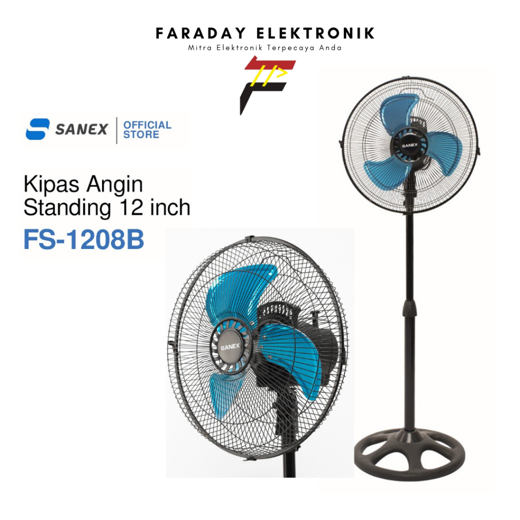 Jual FAN AC 220V 12" SANEX SF 1208B (BERDIRI) | Shopee Indonesia