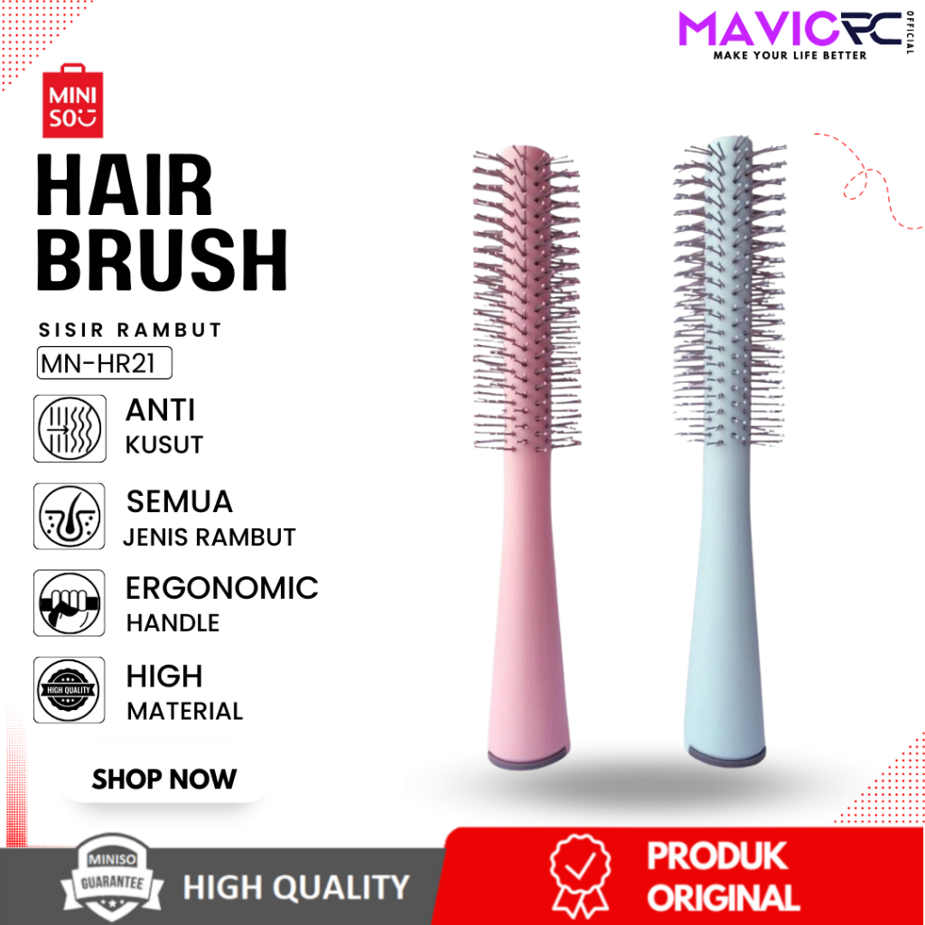 Jual Miniso MN-HR21 Round Hair Brush Sisir Rambut Hair Comb Fashionable ...
