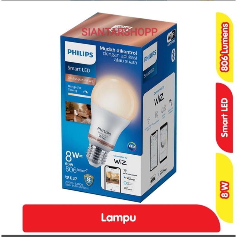 Jual Philips Lampu Smart Led Wi-fi 8 watt | Shopee Indonesia