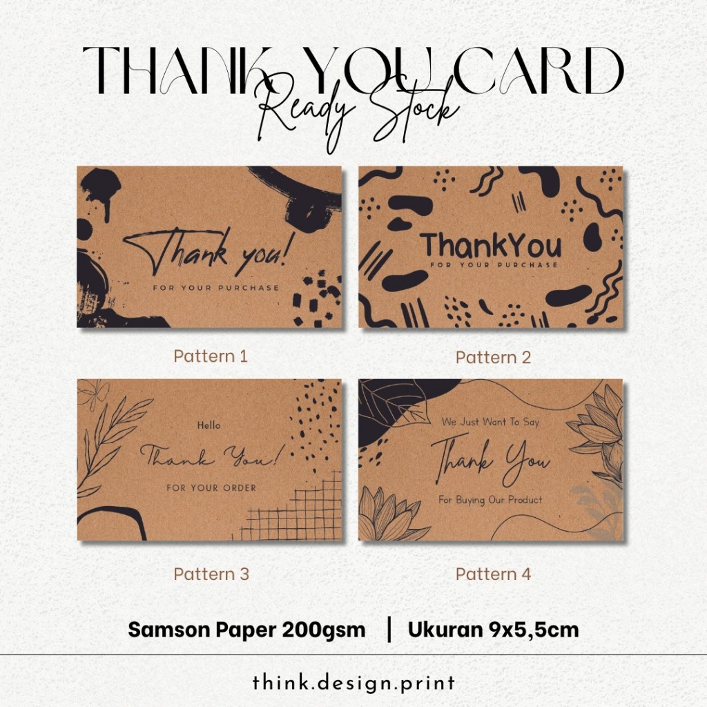 Jual Thankyou Card Kraft Paper / Greetingcard / Kartu Ucapan Terima ...