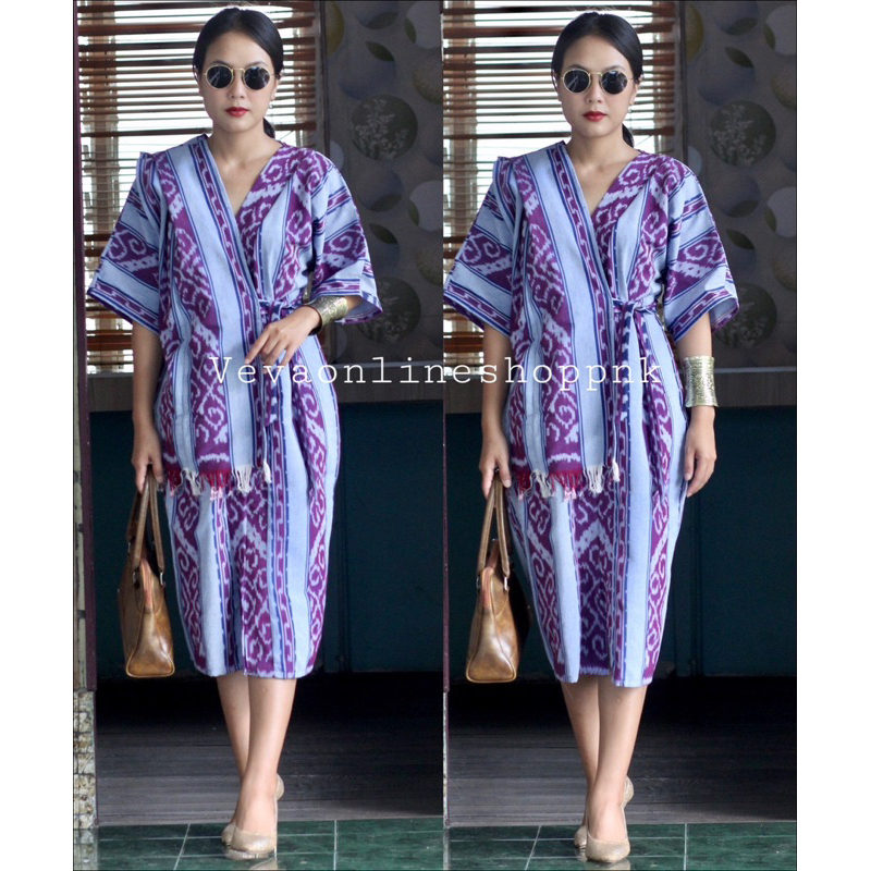 Jual DRESS ETNIK TENUN LILAC MODEL ROMPI | Shopee Indonesia