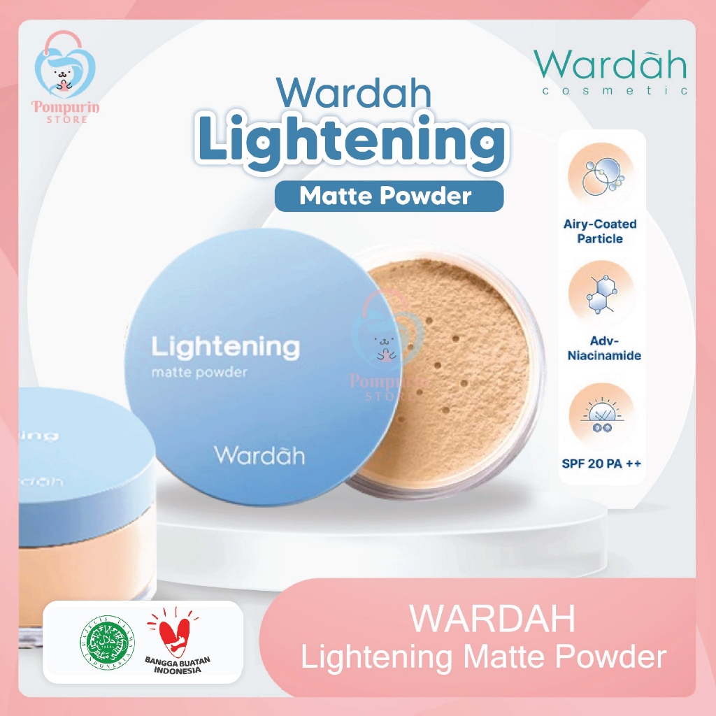 Jual Wardah Lightening Matte Powder 20gr - Loose Powder Bedak Tabur Matte Halal | Shopee Indonesia