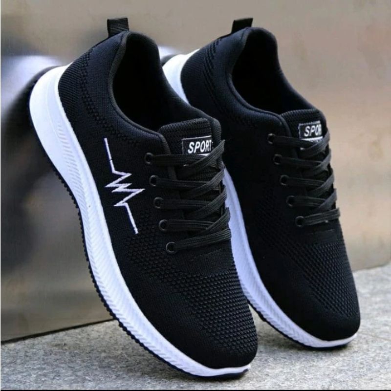 Jual promo sepatu joging sepatu running sepatu sneaker pria dan wanita zigjag | Shopee Indonesia