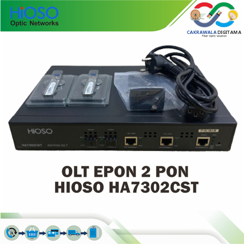 Jual OLT Hioso 2 Pon Epon Tipe HA7302CST include SFP PX++++ 7 dB, 8 dB ...