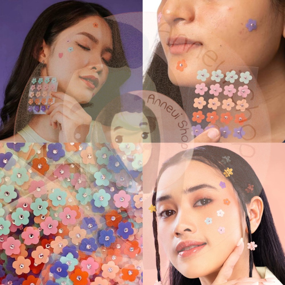 Jual Rhinestones Pearl Glitter Acne Patch Stiker Jerawat Manik Wajah ...
