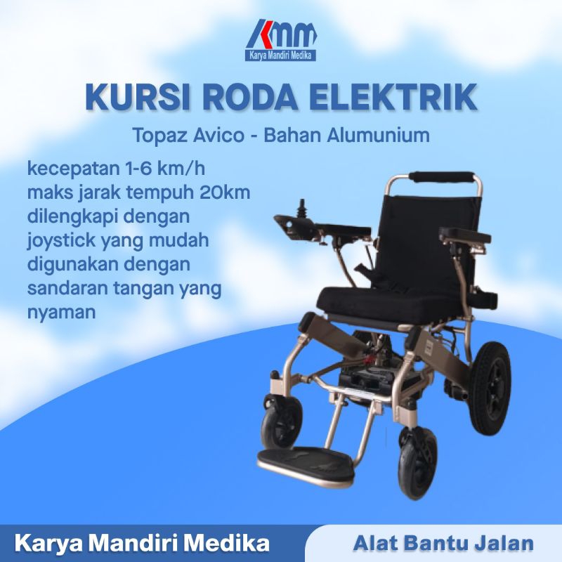 Jual Kursi Roda Listrik Type Topaz Wheelchair Elektrik Avico ( Elegant ...