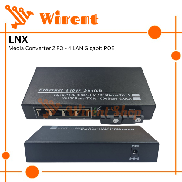 Jual Media Converter Ethernet Fiber Switch FO 2 SC 4 LAN POE Gigabit Switch | Shopee Indonesia