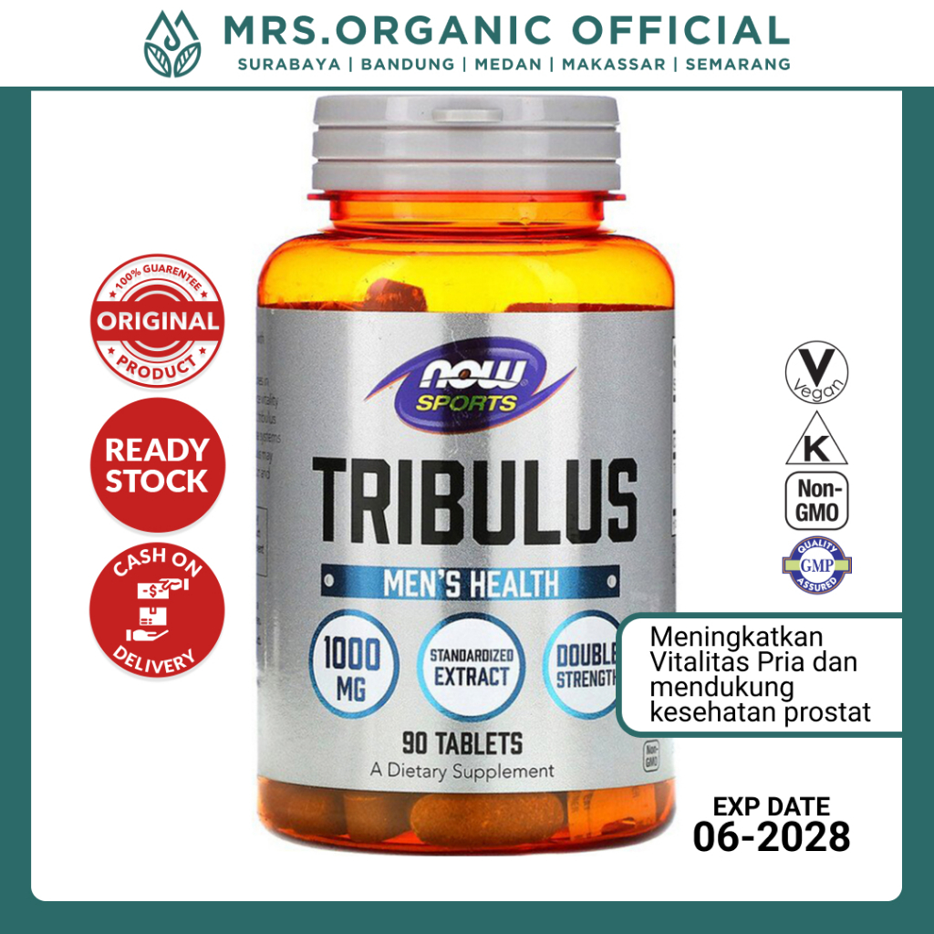 Jual Vitamin Suplemen Pria Tribulus 1000 mg Now 90 Tablet | Shopee ...