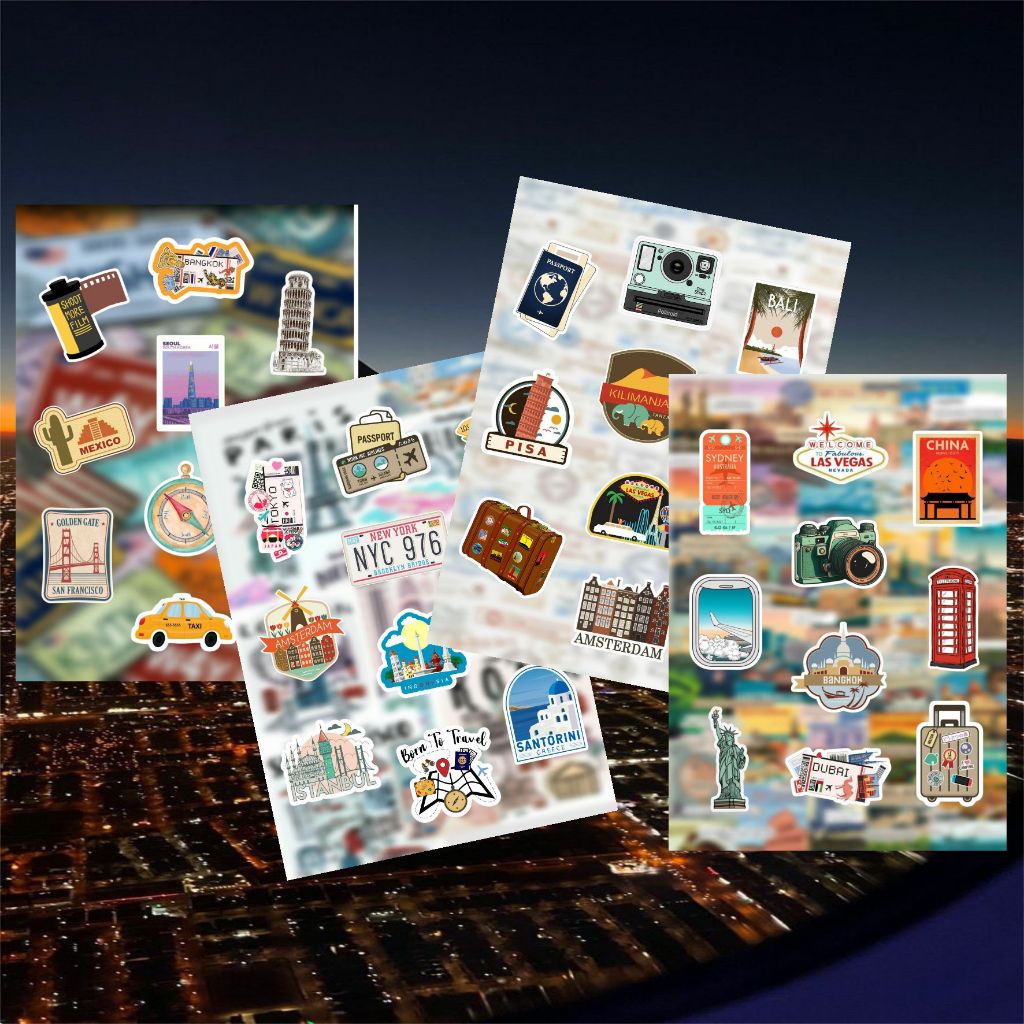 Jual Stiker Pack TRAVELING Edition | Stiker Aesthetic | Stiker Laptop ...