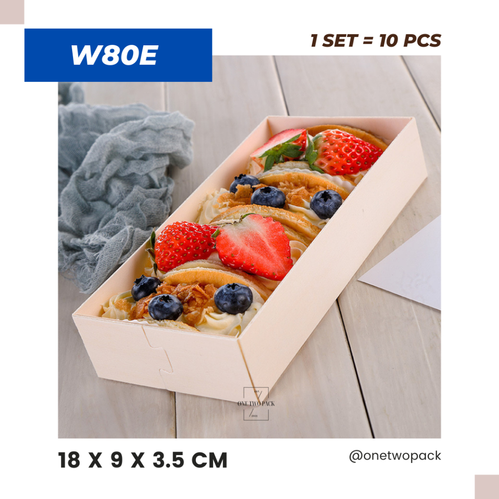 Jual [10 pcs] W80E Wooden Box Packaging Kotak Kue Bolu Gulung Spiku ...