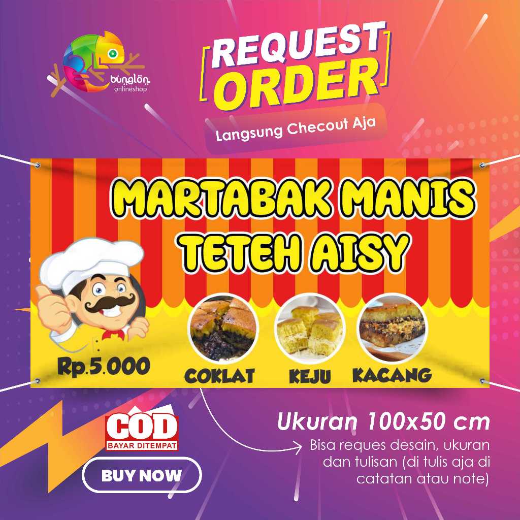 Jual Banner 100x50 Martabak Manis Custom Desain | Shopee Indonesia