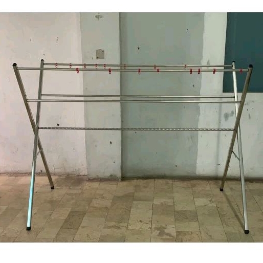 Jual (Cargo) Jemuran Baju Pakaian Lipat 5 Palang Jari Stainless Stell 180cm (Tidak Rakit ...