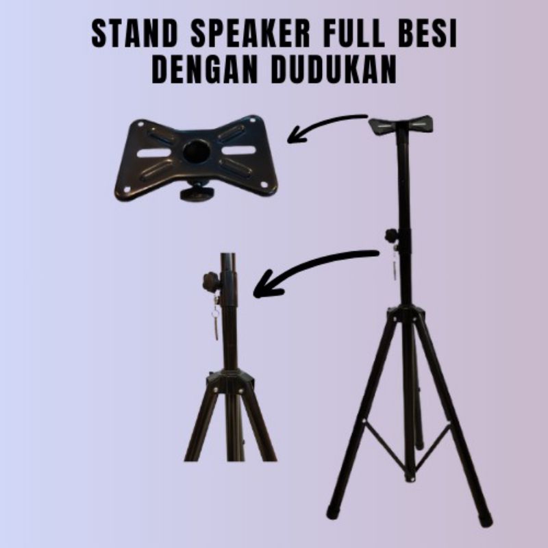 Jual STAND SPEAKER FULL BESI BAHAN TEBAL TRIPOT STAND SPEAKER FULL BESI ...