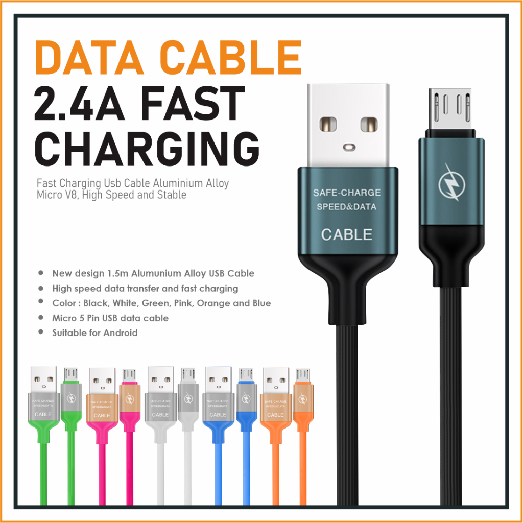 Jual Kabel Charger 2.4A Toples Fast Charging tipe C/ USB Mikro | Shopee ...