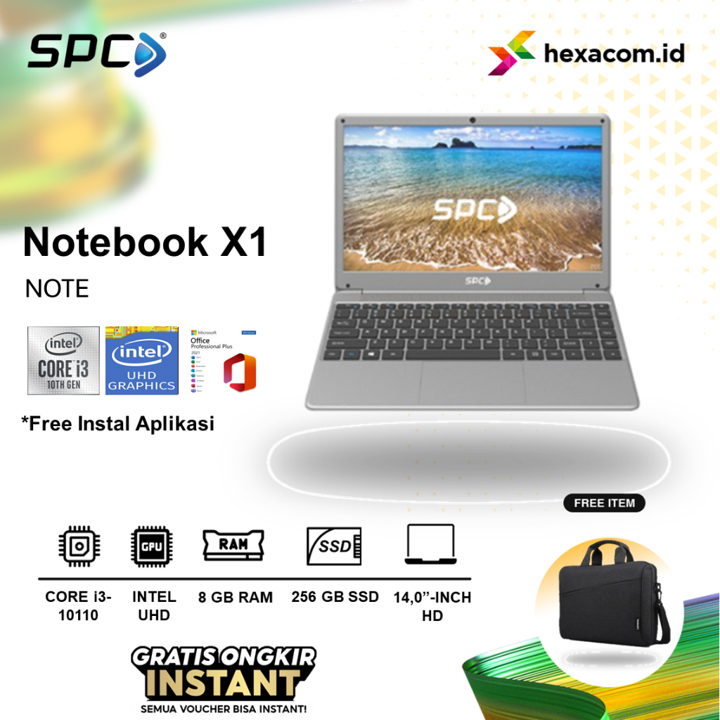Jual SPC Notebook X1 Note i3 10110 8Gb 256Gb Ssd Windows 10 14 inch ...