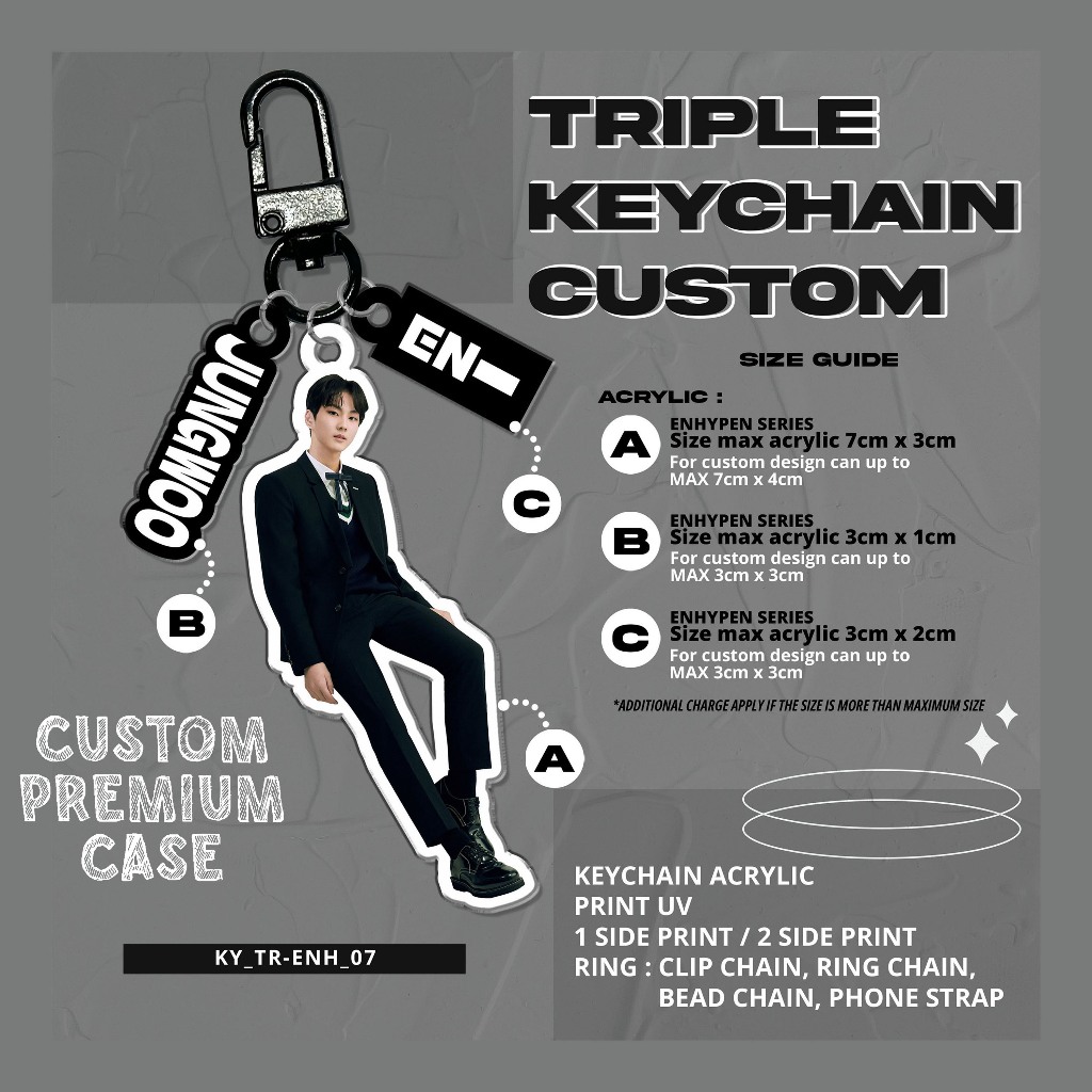 Jual GANTUNGAN KUNCI AKRILIK BENTUK CUSTOM TRIPLE KEYCHAIN ACRILYC KPOP ...