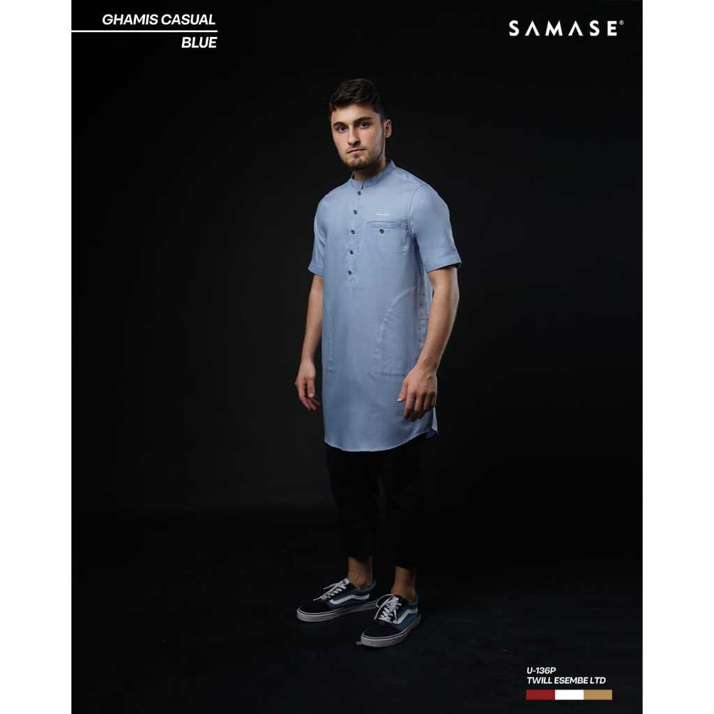 Jual SAMASE Ghamis Casual U136P Ghamis Kurta Dewasa Pakaian Pria Muslim ...
