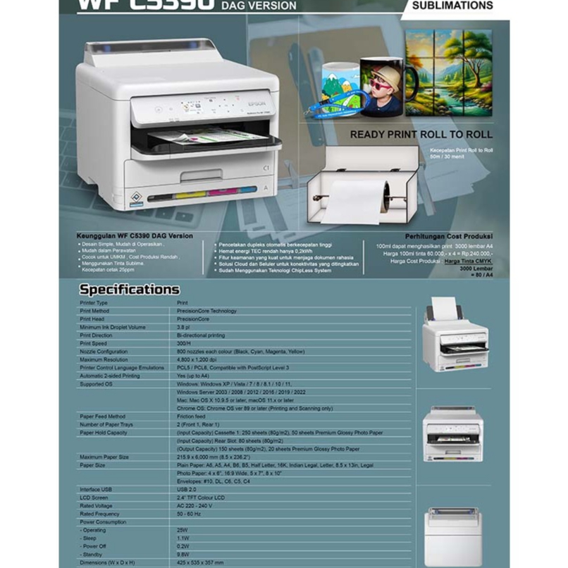 Jual MESIN EPSON WF C-5390 Sublim By DAG PRINTER | Shopee Indonesia