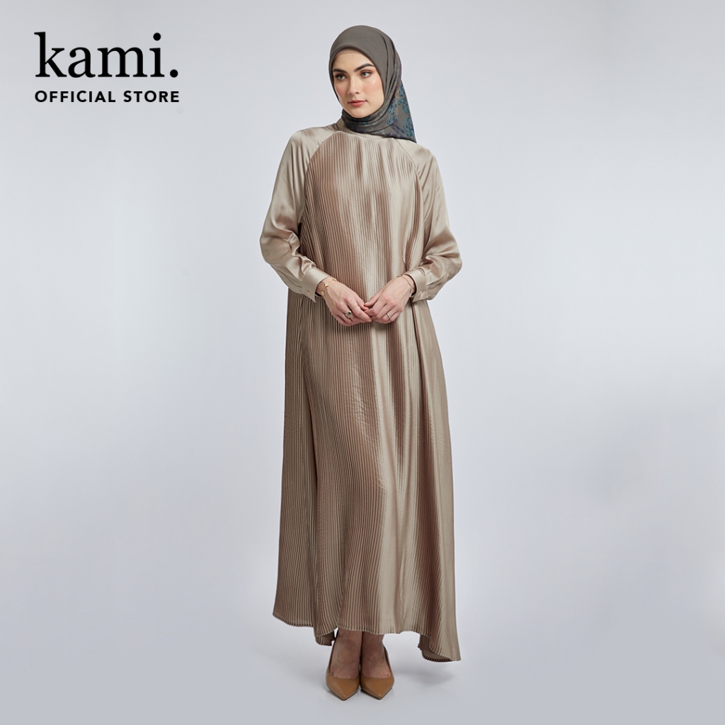 Jual Kami Dena Pleated Dress Plain Wanita | Shopee Indonesia
