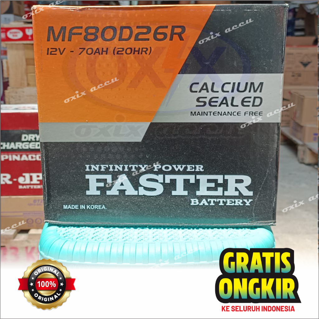 Jual Faster MF 80D26R Aki Mobil / NS70 12V 70Ah Original - Aki Truck ...