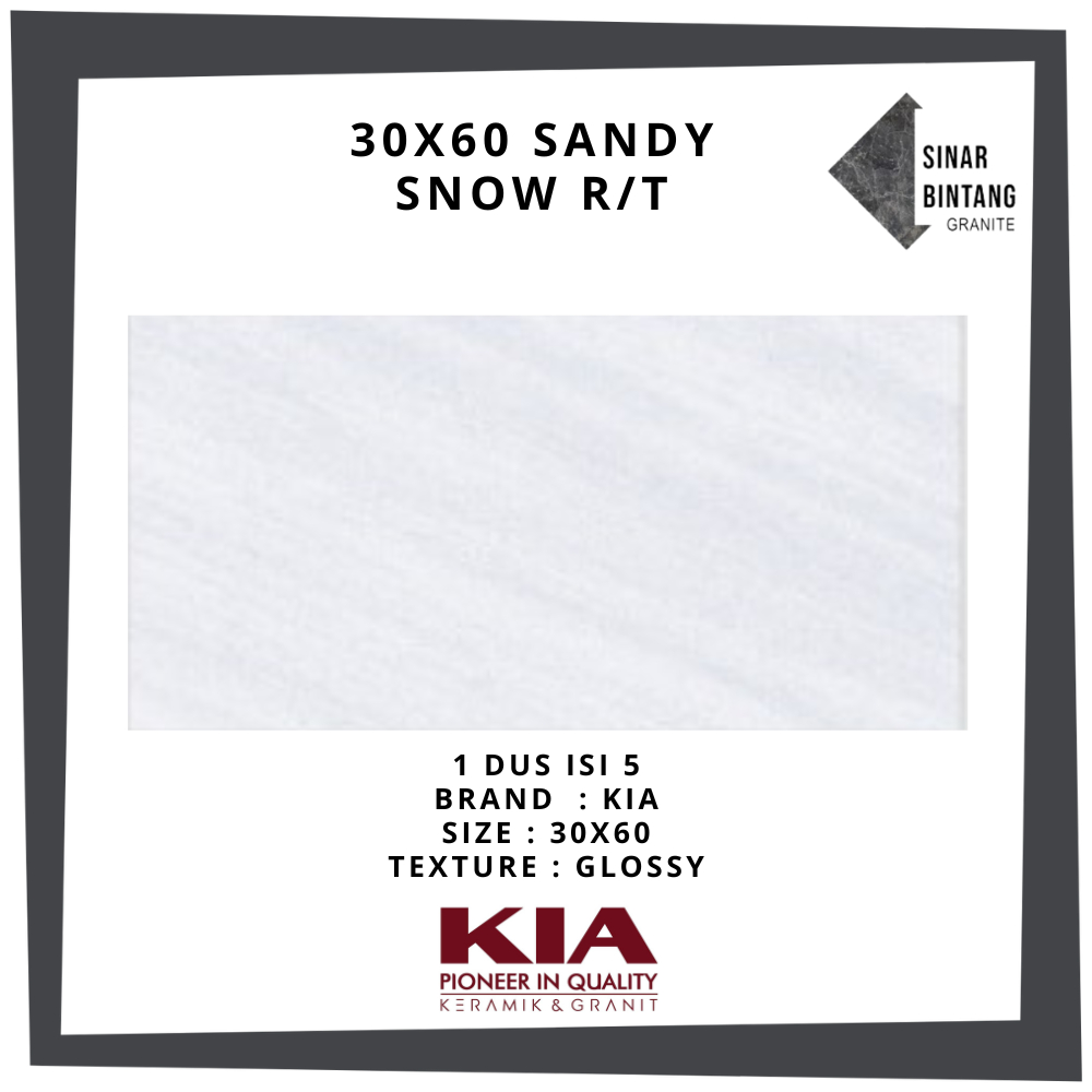 Jual Keramik Dinding | Keramik Cutting 30X60 Sandy Snow KIA | Shopee ...